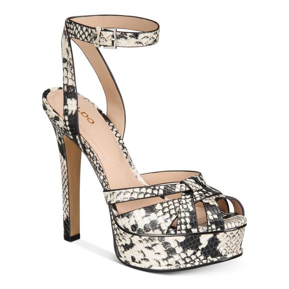 Aldo | Shoes | Aldo Womens Beige Snake Print 12 Platform Lacla Stiletto ...